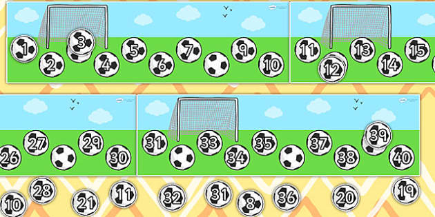 FREE! - Missing Number Football Strip Number Line 0 40 - count, counting