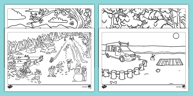 Stagioni dell'anno - Fogli da colorare - Twinkl