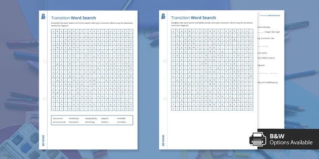 Transition Word Search (Teacher-Made) - Twinkl