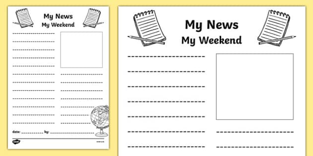 My Weekend News Writing Template Primary Resources