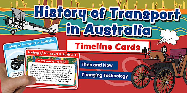 History of Transport in Australia Timeline Cards