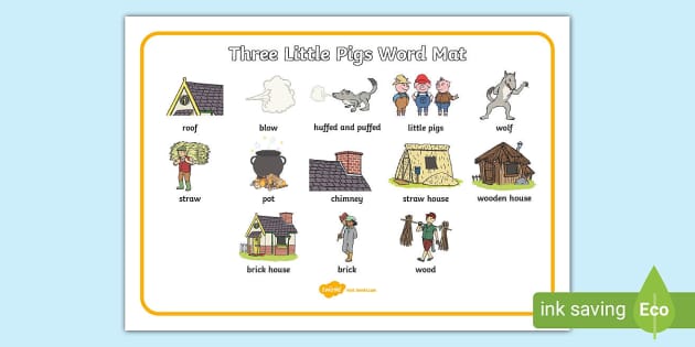 The Three Little Pigs Word Mat - Teaching Resource - Twinkl