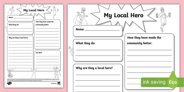 My Local Hero Fact File Template (teacher made) - Twinkl