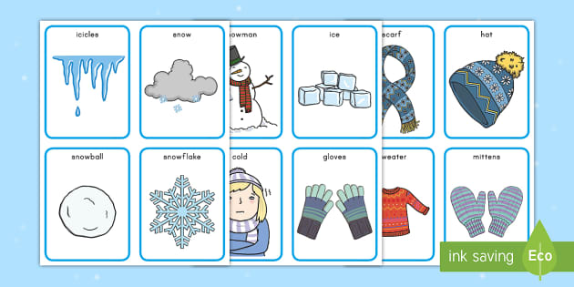 Winter Pairs Matching Card Game (Teacher-Made)