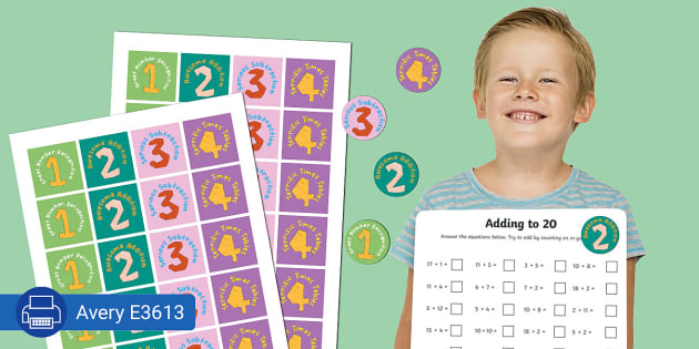 Reward Stickers - Collect All 4 - Counting and Numbers