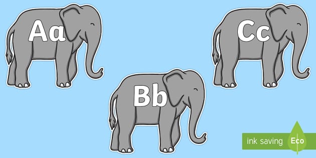 FREE! - A-Z Alphabet on Elephants to Support Teaching on Elmer