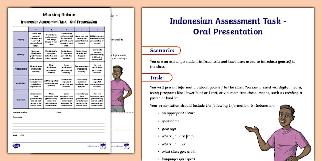 Indonesian Assessment Task Marking Rubric Oral Presentation