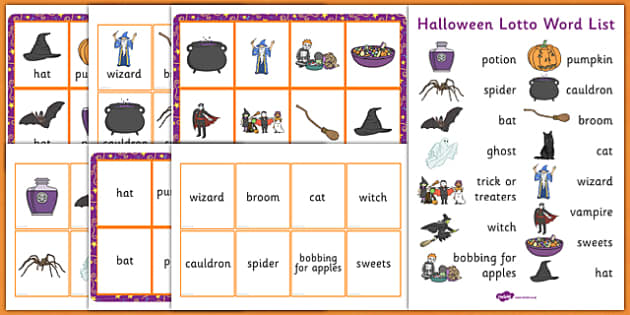 Halloween Lotto Game - halloween, lotto, game, pack, activity