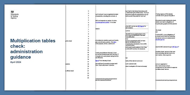 FREE! - Multiplication Times Table Check DfE Administration Guide