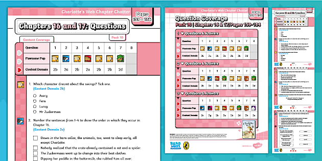 FREE! - Charlotte's Web Chapter Chatter Comprehension Pack 10: Chapters ...