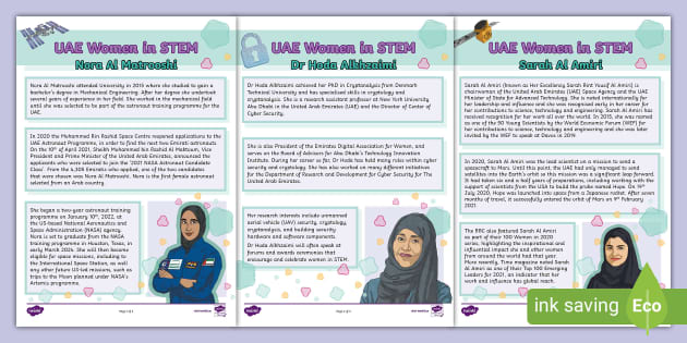 UAE Women in STEM - Fact File (teacher made) - Twinkl