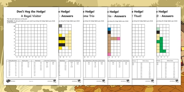 Don't Hog the Hedge! Grid References Worksheet / Worksheets