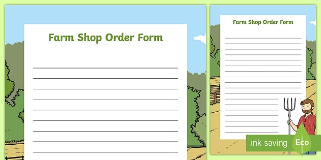 The Farm Shop Role-Play Order Forms (teacher made) - Twinkl