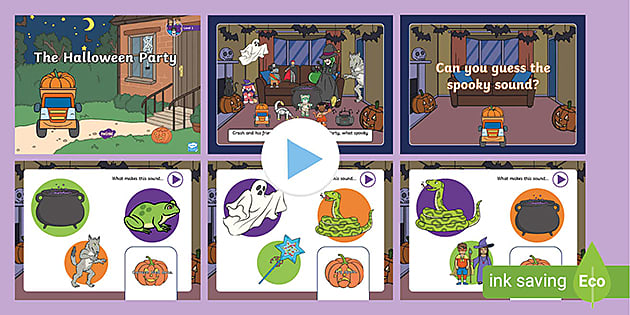 Phonics Level 1 Environmental Sounds Halloween Party PowerPoint