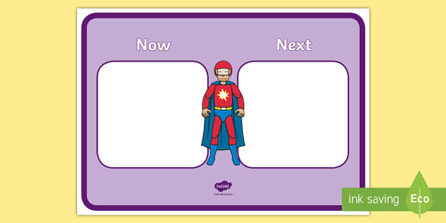Superhero Now and Next Board (teacher made) - Twinkl