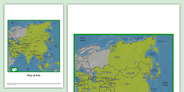 KS2 Labelled Map of Asia - Twinkl