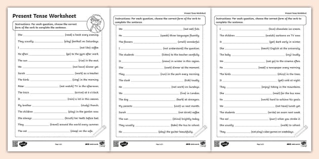 Practicing the Present Tense (Hecho por educadores) - Twinkl Practicing the Present Tense (Hecho por educadores) - Twinkl