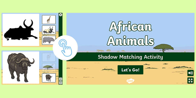 African Animals Shadow Matching Activity | Twinkl Go!
