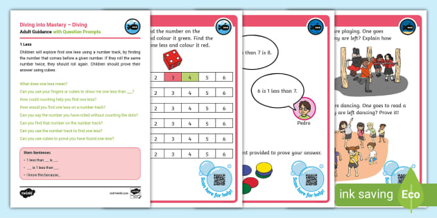Year 1 Diving into Mastery: Step 9 - 1 Less Activity Cards Year 1 Diving into Mastery: Step 9 - 1 Less Activity Cards