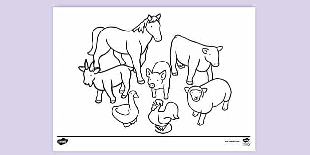 Farm Animals Colouring Page PDF Colouring Sheets