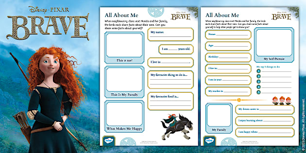 Brave: All About Me Worksheets