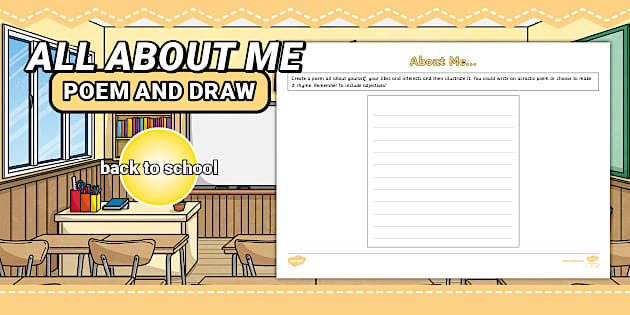 All About Me Poem and Draw Activity Sheet