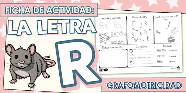 Ficha de actividad: La letra R - Grafomotricidad