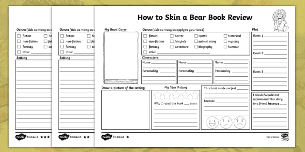 How to Skin a Bear Differentiated Book Review (teacher made)