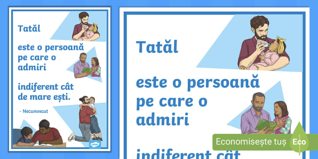 Ziua Tatălui – Planșă cu mesaj - Twinkl