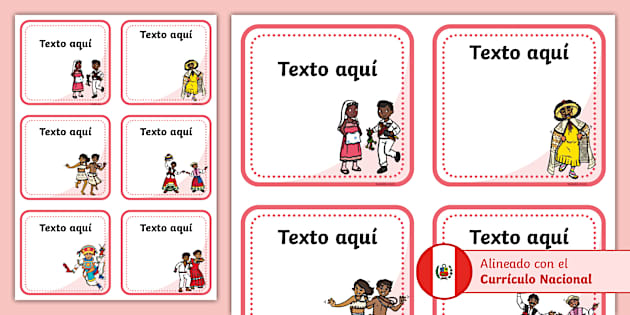 Etiquetas cuadradas: Bailes típicos de Perú | Twinkl