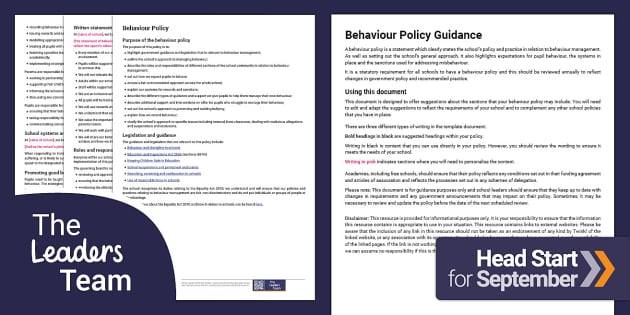 Behaviour Policy - leaders (teacher made) - Twinkl