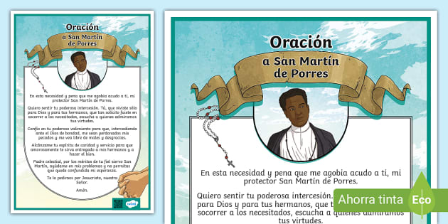 Póster: Oración a San Martín de Porres | Twinkl Perú
