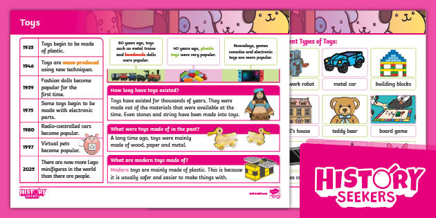 KS1 History Seekers Toys Knowledge Organiser