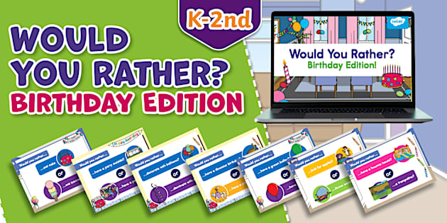 Would You Rather? PowerPoint & Slides - Birthday Edition