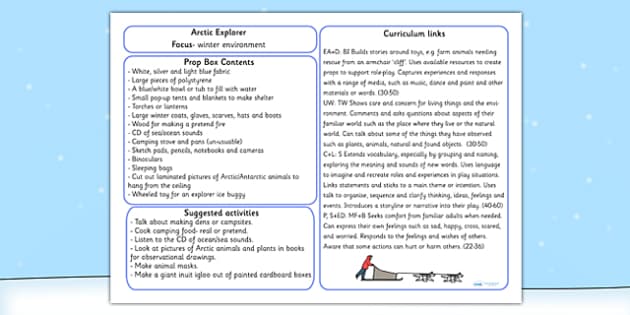 Arctic Explorer Prop Box Plan (Hecho por educadores)