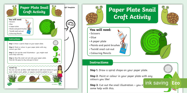 FREE! - Paper Plate Snail Craft Activity - Twinkl
