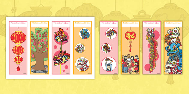 Dragons in the City: Editable Chinese New Year Bookmarks