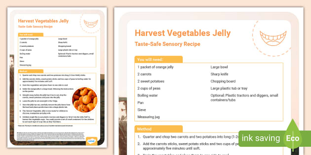 Taste-Safe Harvest Vegetables Jelly Sensory Recipe | Twinkl