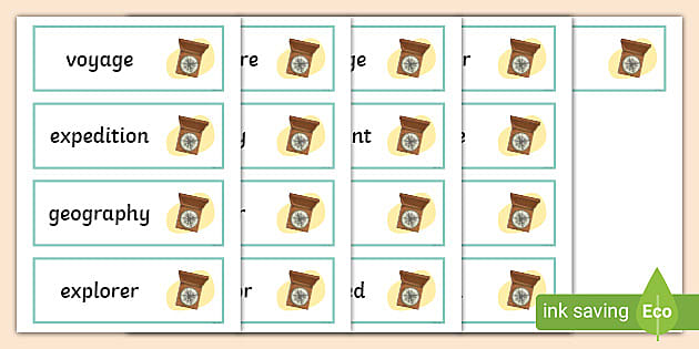 New Zealand Explorers Word Cards (Teacher-Made) - Twinkl