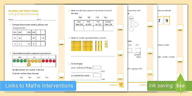 👉 Y3 Number and Place Value End-of-Strand Assessment