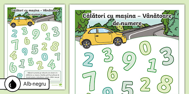Călători cu mașina – Vânătoare de numere - Twinkl