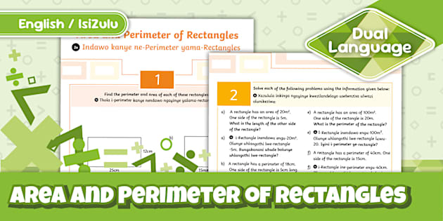 Area and Perimeter of Rectangles Worksheet | Twinkl ZA