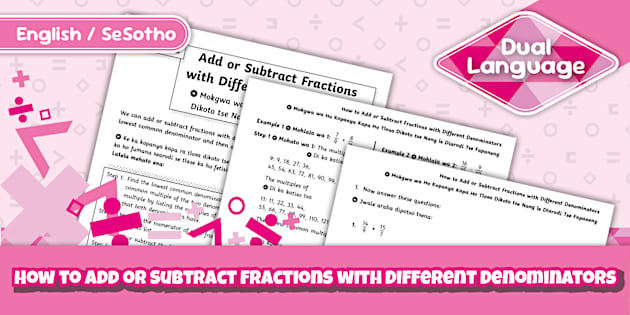 How to Add or Subtract Fractions with Different Denominators