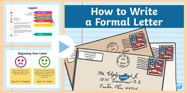 Learn To Write A Formal Letter PowerPoint teacher Made 
