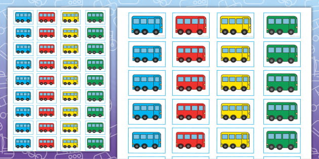 Autobuze colorate – Jetoane pentru activitate matematică