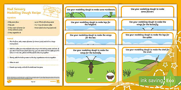Mud Sensory Modelling Dough Mats and Recipe (teacher made)