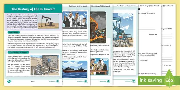 Kuwait Oil History Reading Comprehension (teacher made)