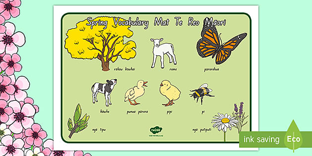 Te Reo Māori Spring Word Mat - Years 0-2 - Twinkl NZ