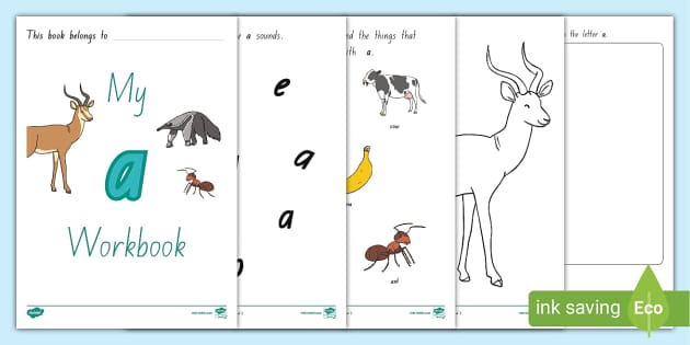 My Workbook A Lowercase- letter formation, writing, tracing
