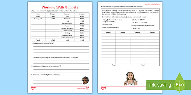Working With Budgets Worksheet (Lehrer gemacht) - Twinkl